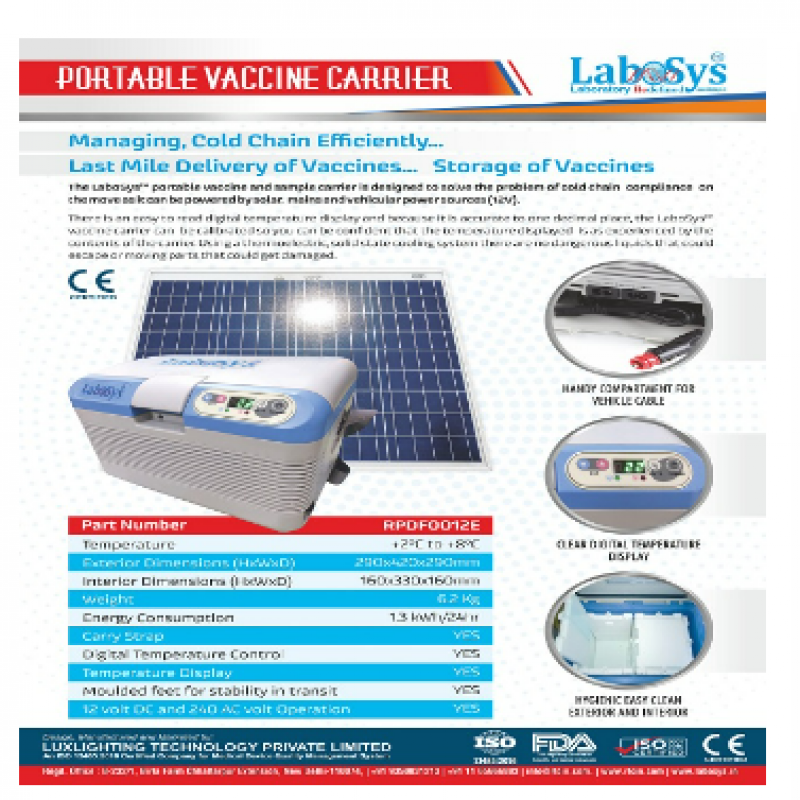 Buy Solarised vaccine carrier box get price for lab equipment