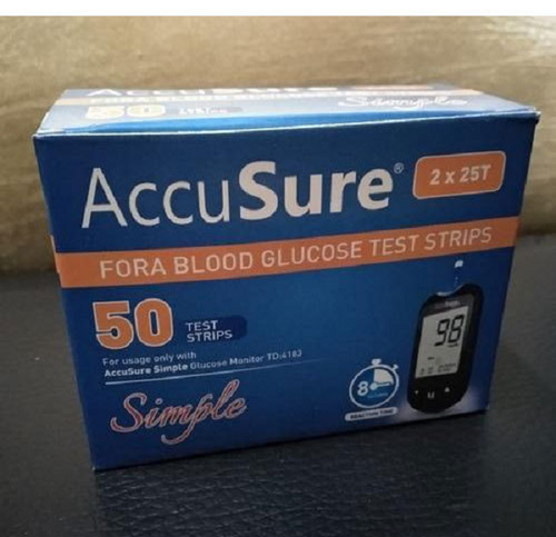 Buy AccuSure Simple Blood Glucose Test Strip 25x2 get price for lab ...
