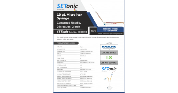 Buy SETonic 10ul Microliter Syringe get price for lab equipment